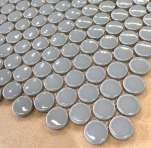 Penny Round Mosaic Grey Gloss 20mm (315X291X6) | My Tile Market