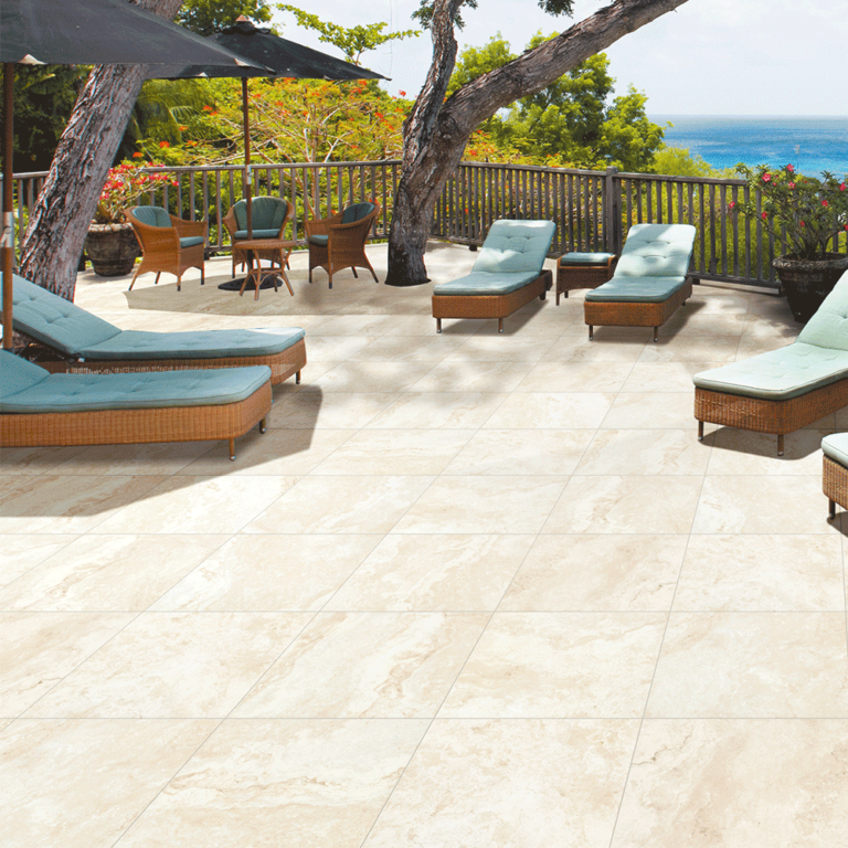 Travertine Look Porcelain Ivory Tile Matt 600x600 | My Tile Market